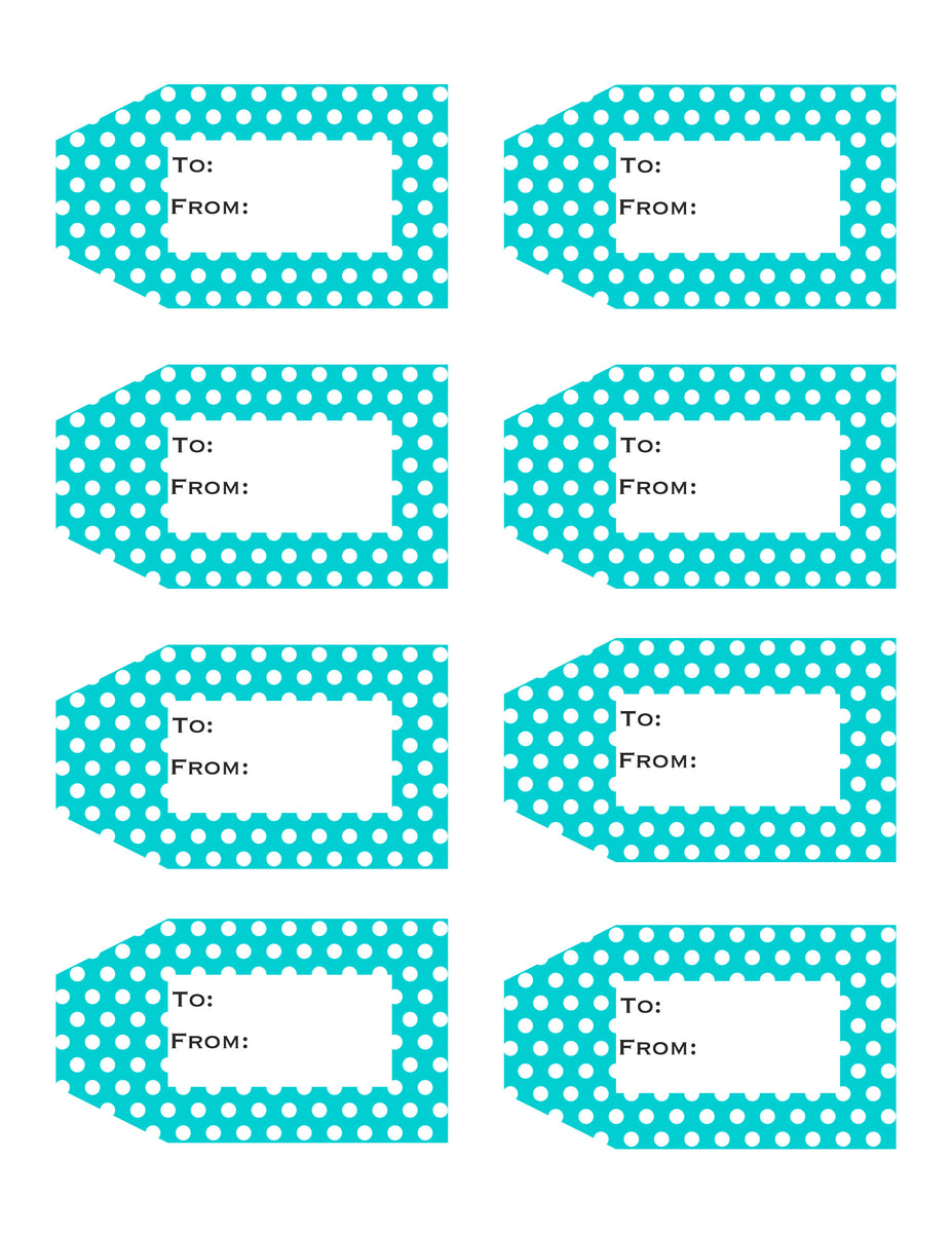 Polka Dot Printable Gift Tags {12 different colors - 96 Tags} – To ...