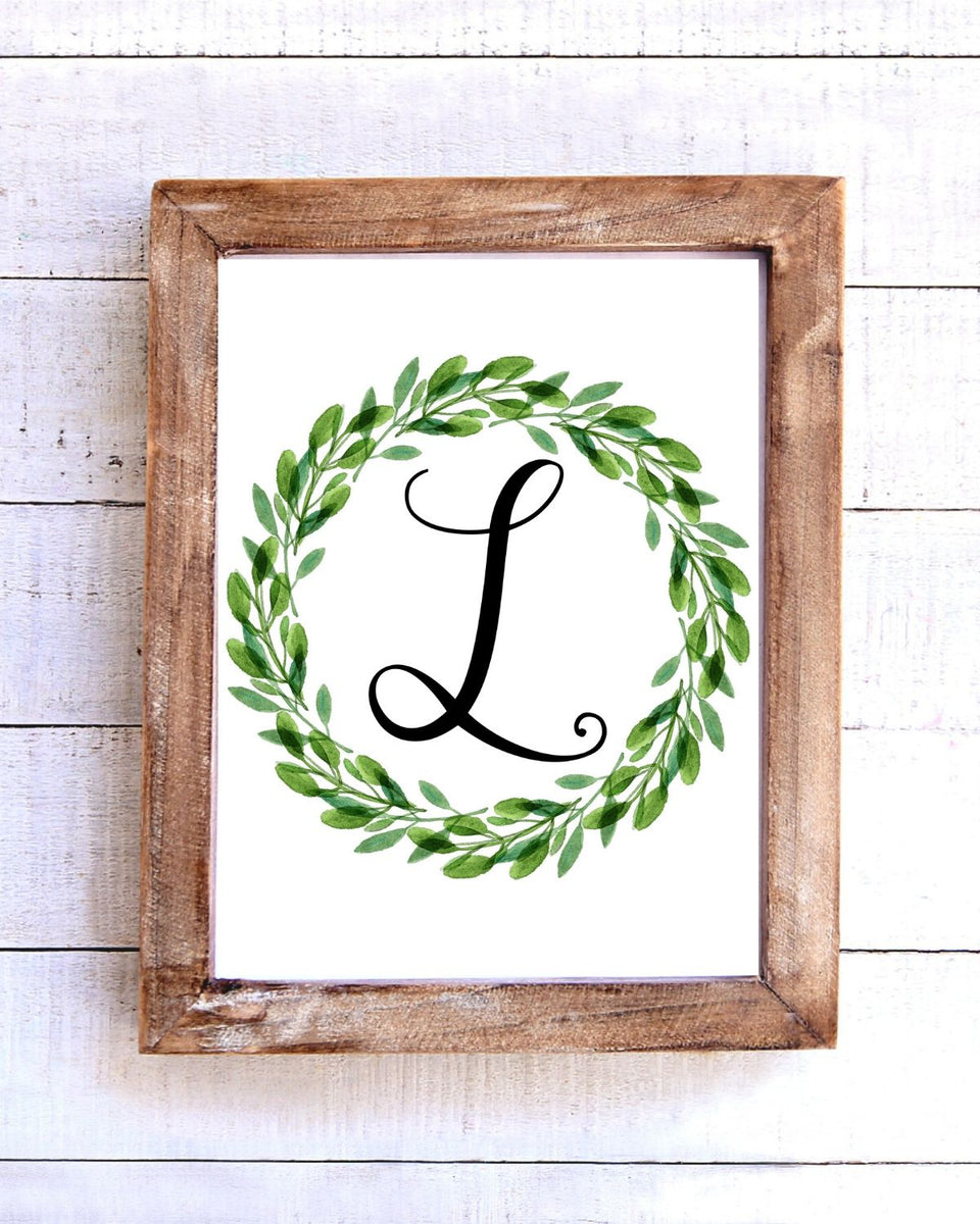 Monogram L Wreath Printable Wall Art – To Simply Inspire
