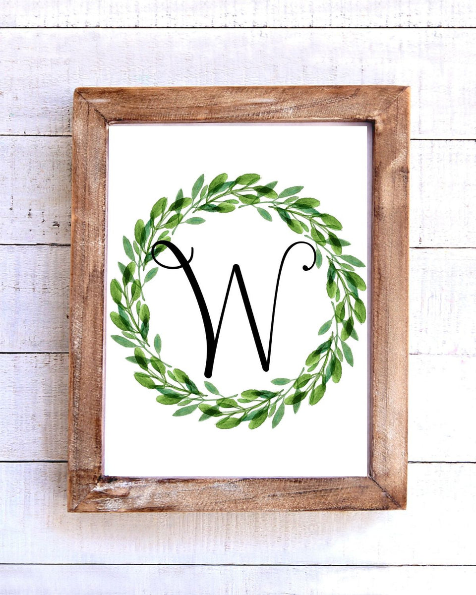 Monogram W Wreath Printable Wall Art – To Simply Inspire